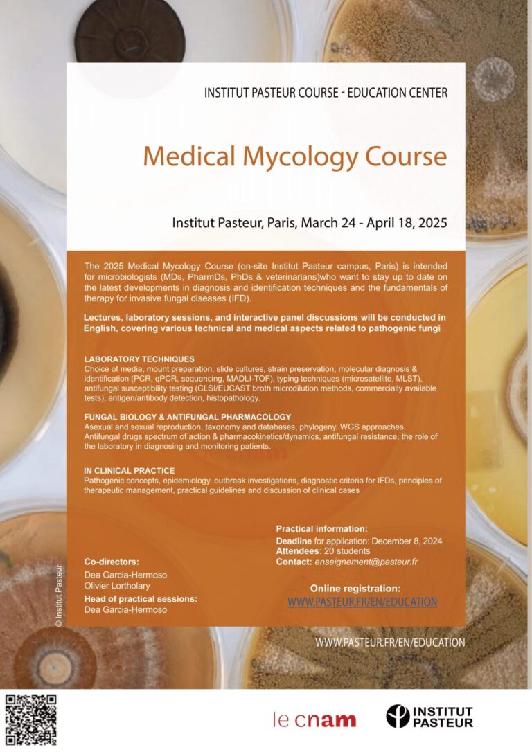 Pasteur Course Medical mycology - Research - Institut Pasteur